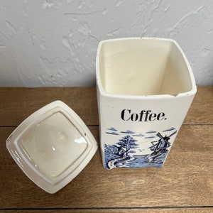 Coffee and Tea Delft Canisters, Made in Germany, White With Blue ...