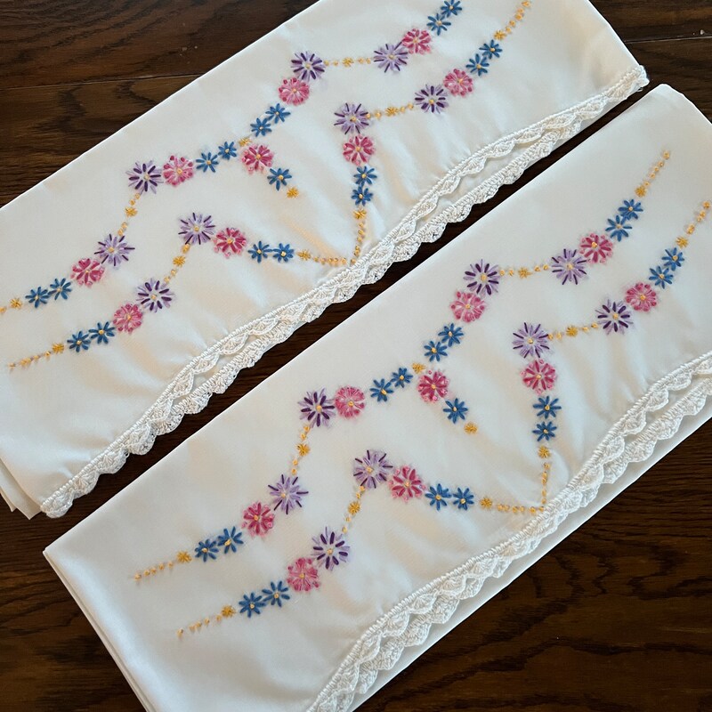 Embroidered Pillowcases - Etsy