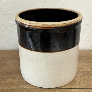 1-gallon Brown and Beige Stoneware Crock, Antique Crock, Pickling Crock ...
