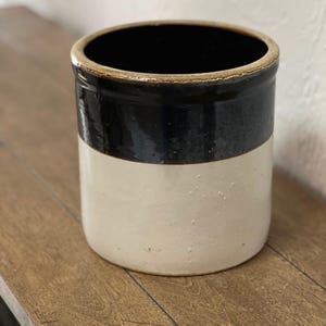1-gallon Brown and Beige Stoneware Crock, Antique Crock, Pickling Crock ...