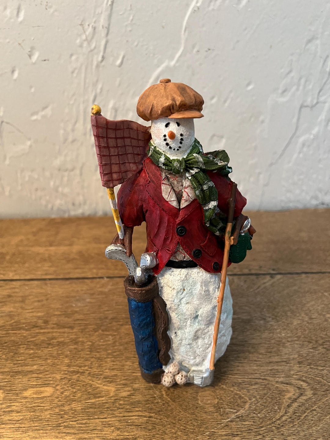 Vintage Resin Golf Snowman Holding Golf Clubs and a Flag - Etsy