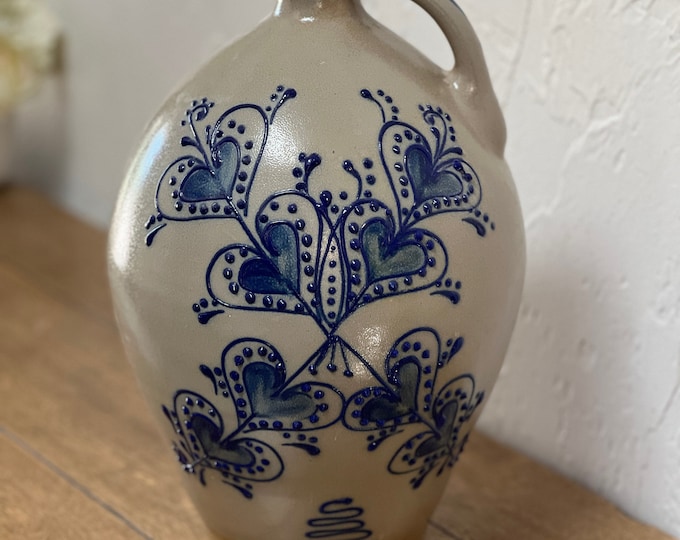 RARE Vintage Gorgeous Beaumont Pottery Blue Decorated Stoneware Ovoid ...