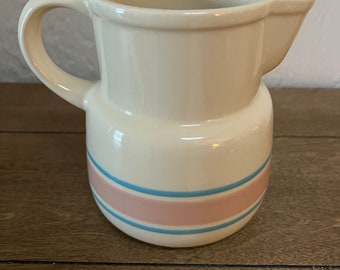 Vintage Mccoy Pottery No 8 Blue Pink Band Mixing Bowl Farmhouse Kitchen ...