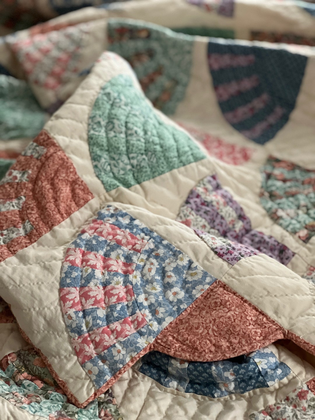 RARE Large Vintage Arch Quilt in a Beautiful Fan Pattern - Etsy