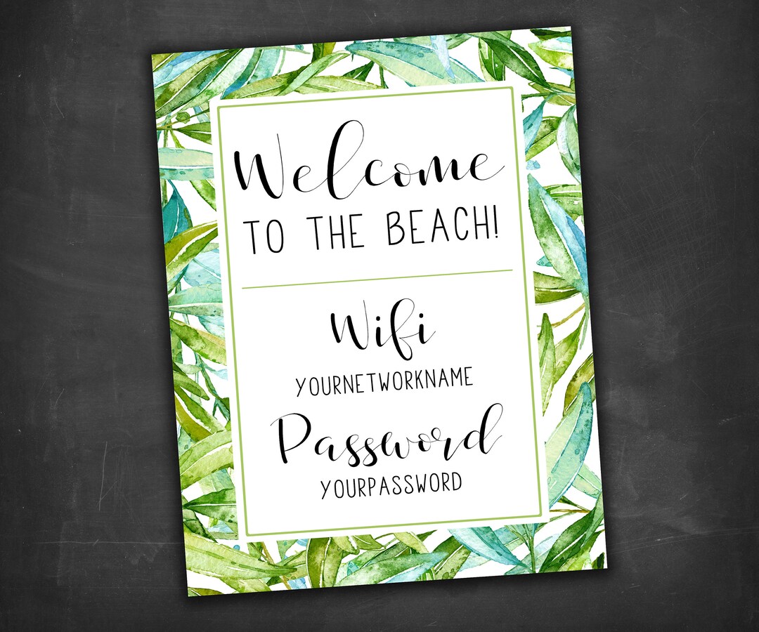 CUSTOM Beach Wifi Password Sign Air Bnb VRBO Be Our Guest - Etsy
