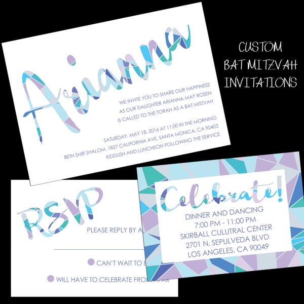 Bat Mitzvah Invitation - Etsy