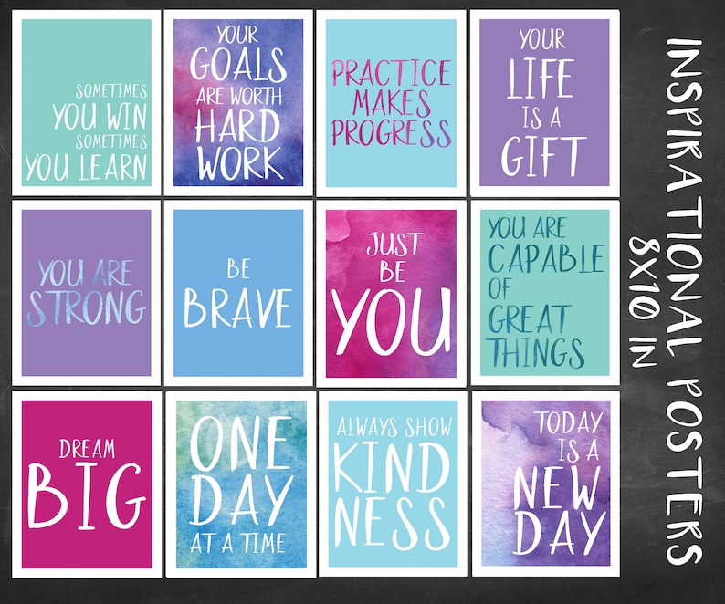 INSTANT DOWNLOAD Inspirational Wall Art Posters, Quotes, Download ...