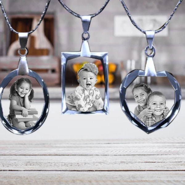 Laser Engraved Photo Necklace - Etsy
