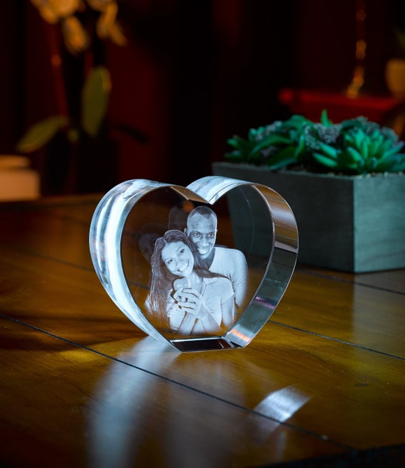 Laser Etched Glass Block Medium Laser Photo Gift Block | Dartington