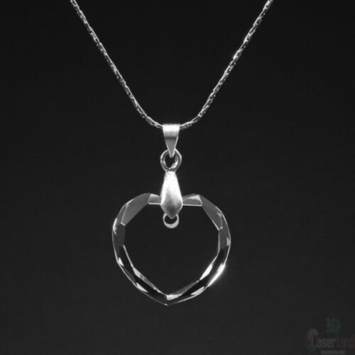 Laser Engraved 2D Crystal Necklace With Your Personalized - Etsy