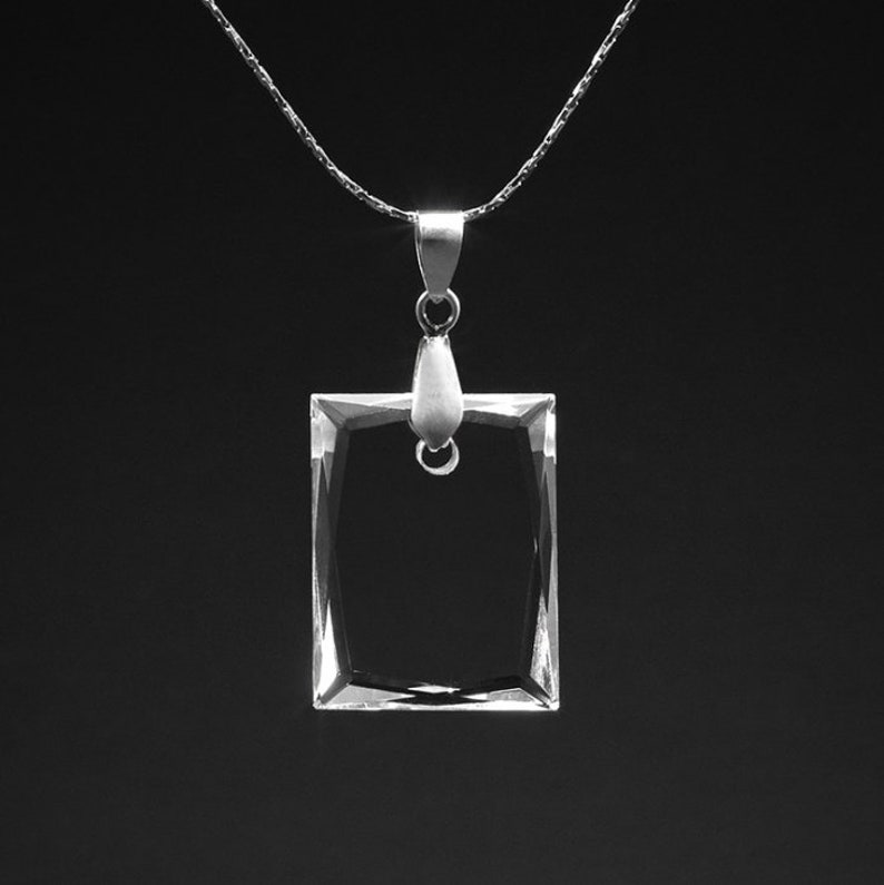 Laser Engraved 2D Crystal Necklace With Your Personalized - Etsy