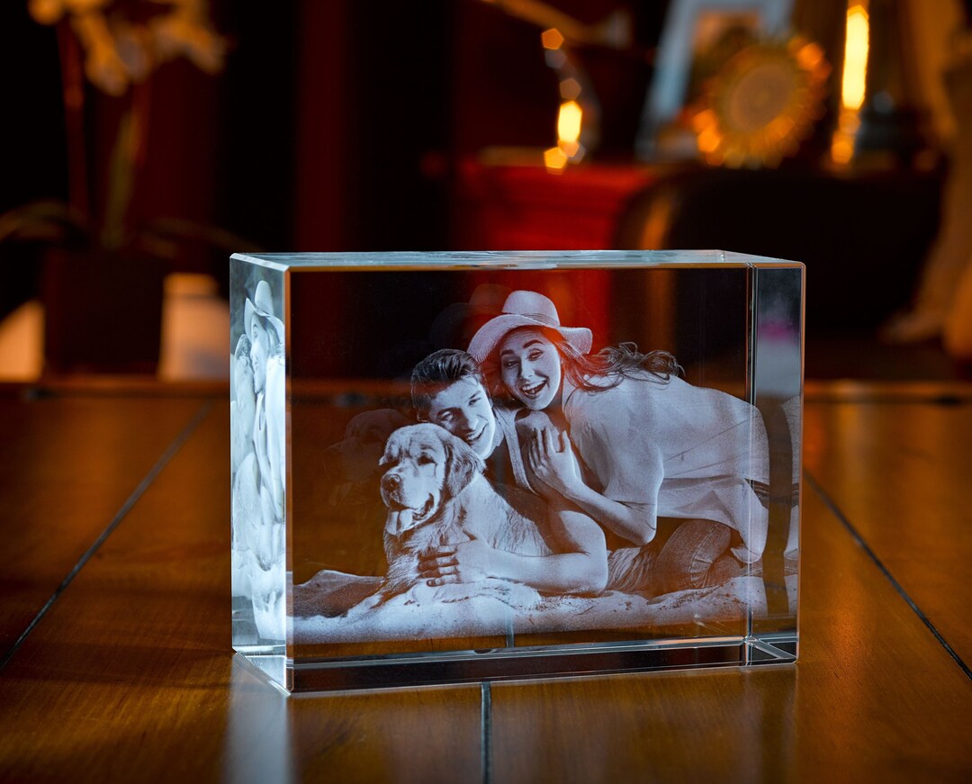 Personalized 3D Pet Portrait Crystal Tower, 3D Crystal Photo, Family ...