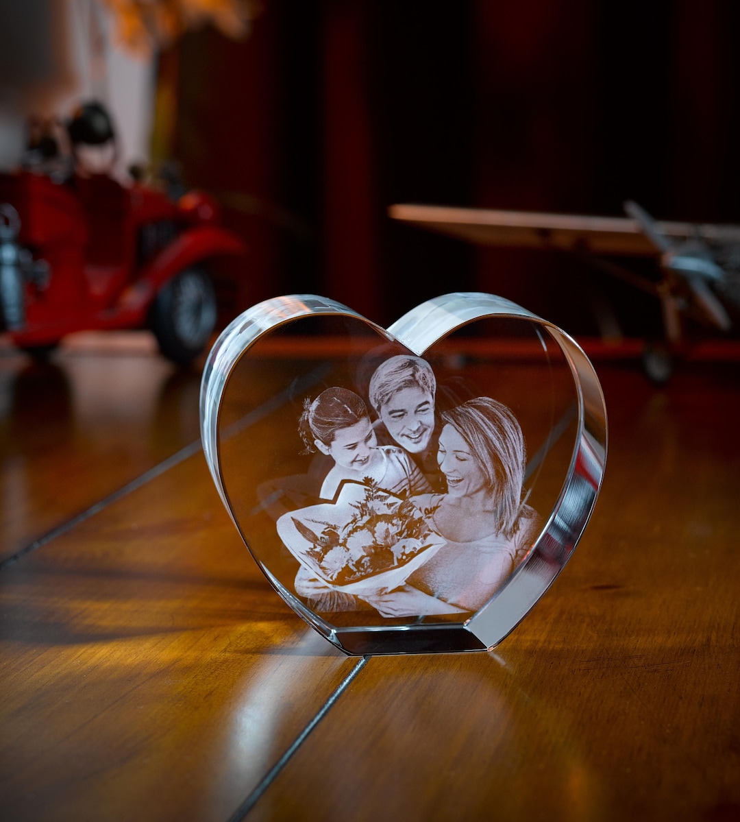 Custom Mommy and Me 3D Glass Block Portrait | 3D Glass Portrait ...