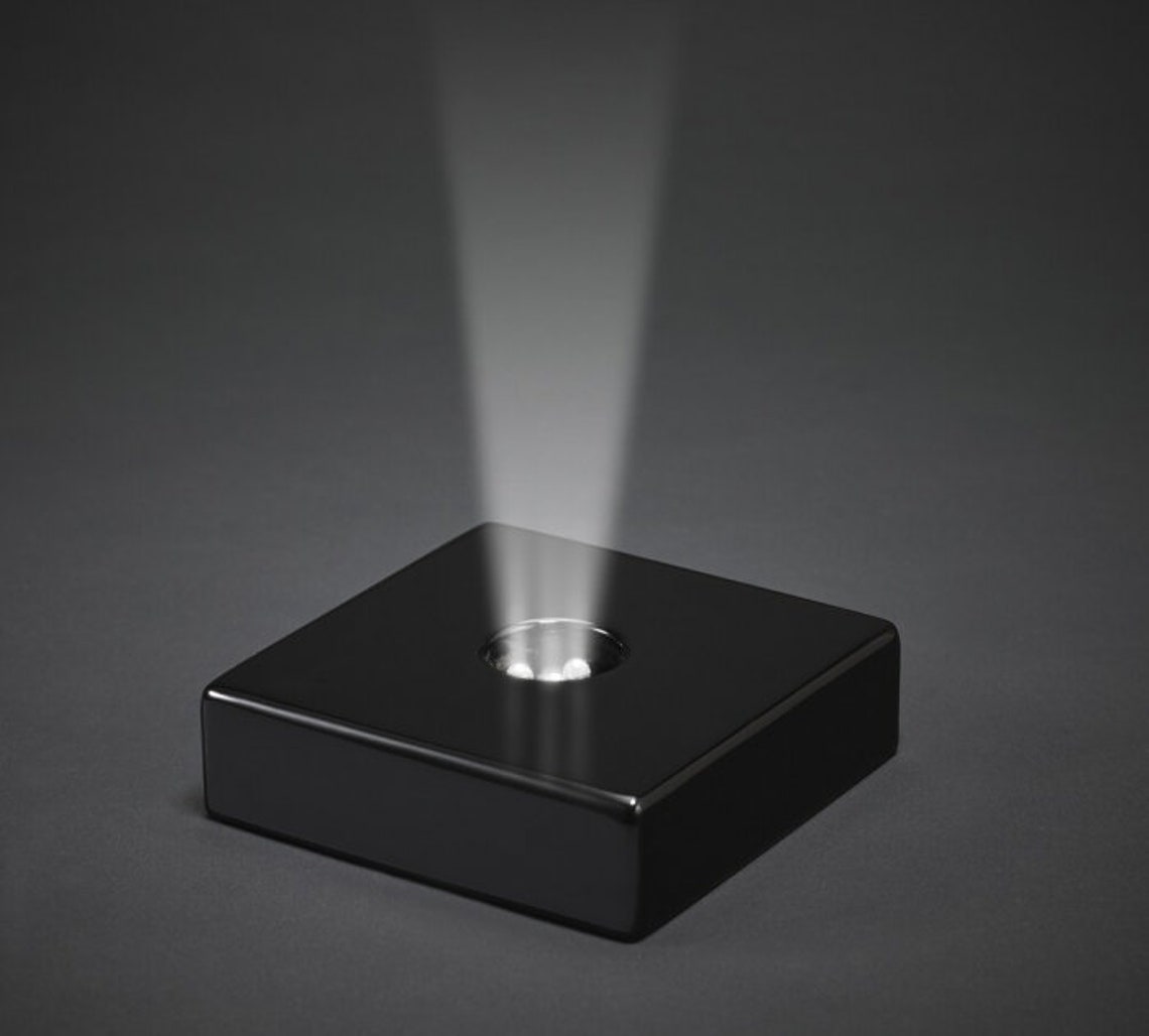 3D Crystal Glass Trophy Laser LED Wooden Small Light Stand Base Display ...