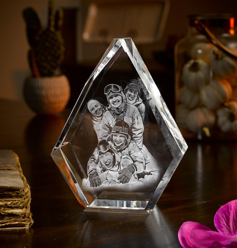 Personalized 3D Photo Crystal Prestige Series, Engraved Glass Photo ...