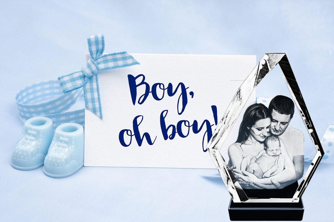 Newborn Baby Portrait 3D Glass Block | Glass Family Portrait | Portrait ...