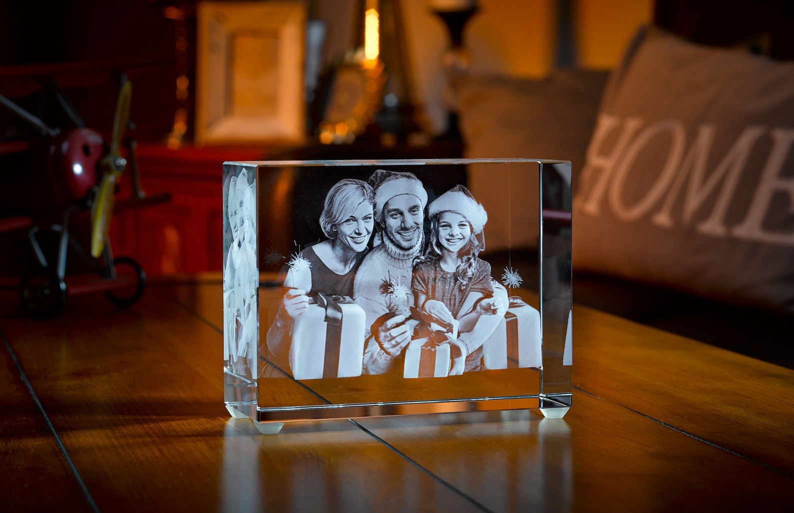 Custom 3D Glass Block Keepsake Portrait Laser Engraved - Etsy