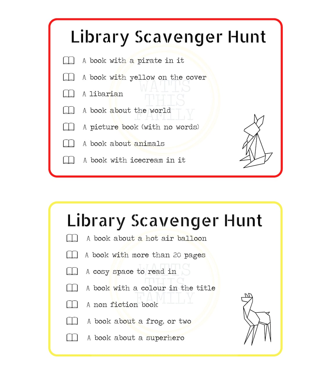 World Book Day Library Scavenger Hunt - Etsy