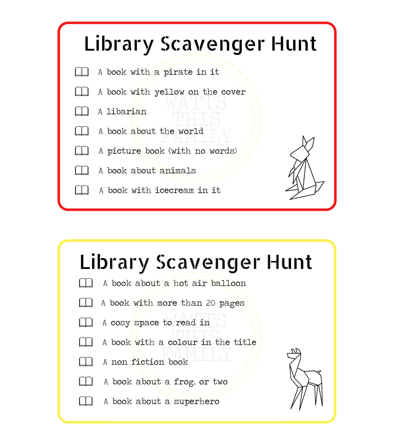 World Book Day Library Scavenger Hunt - Etsy