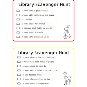 World Book Day Library Scavenger Hunt - Etsy