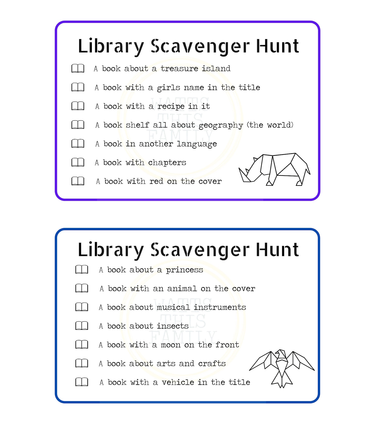 World Book Day Library Scavenger Hunt - Etsy