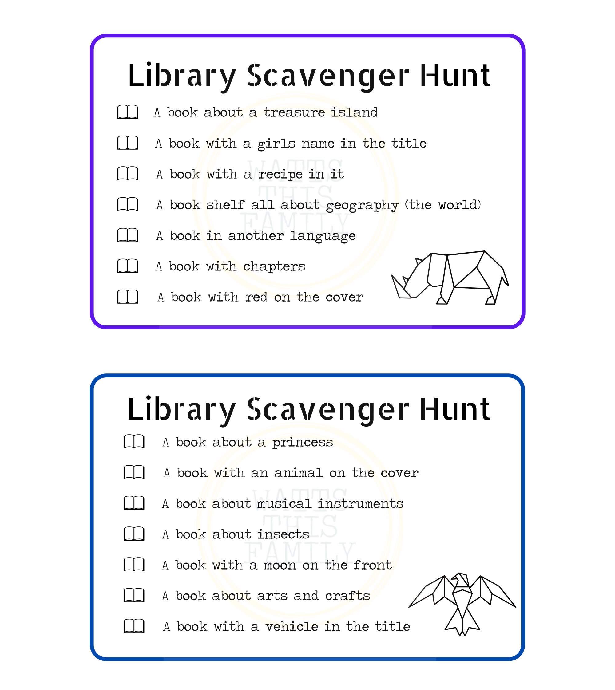 World Book Day Library Scavenger Hunt - Etsy