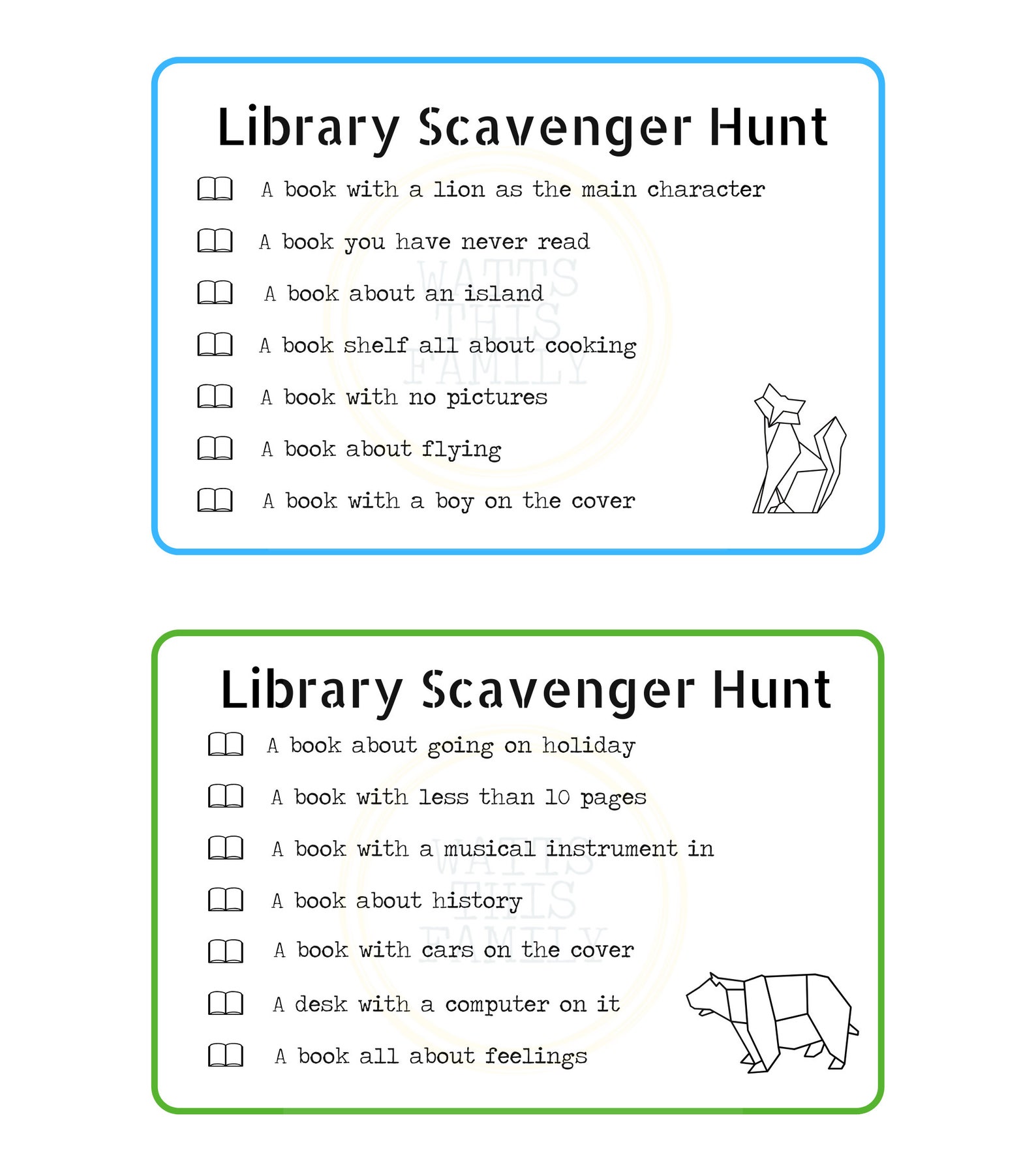 World Book Day Library Scavenger Hunt - Etsy