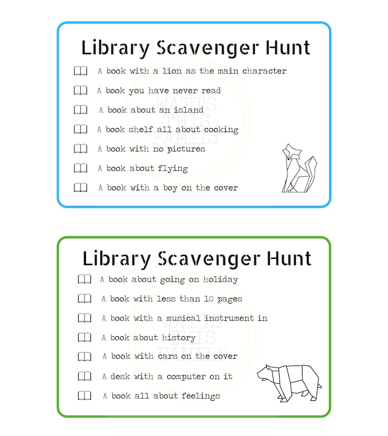 World Book Day Library Scavenger Hunt - Etsy