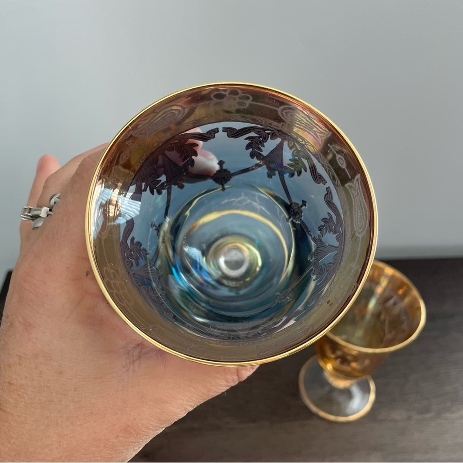 Arte Italica Vintage Italian Glass Crystal Murano Drinking 24K Lyre ...