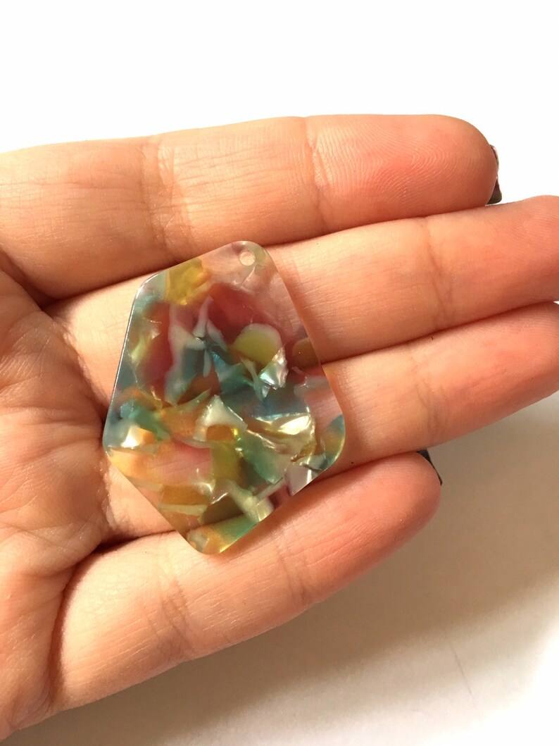 Pastel Rainbow Watercolor Tortoise Shell Beads Geometric | Etsy