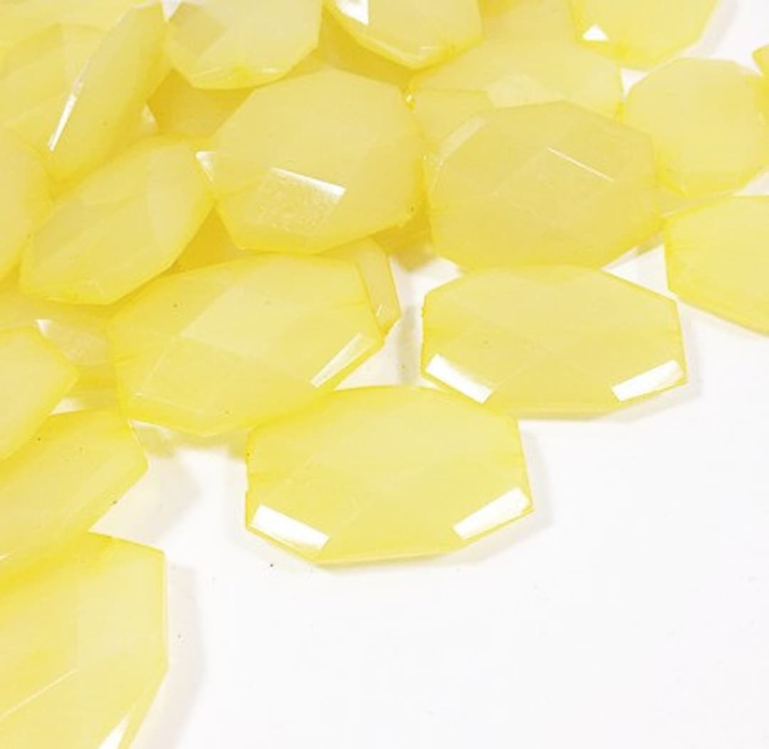 Large Honey Butter Beads, 35mm Slab Nugget Beads, Acrylic Jumbo Yellow ...