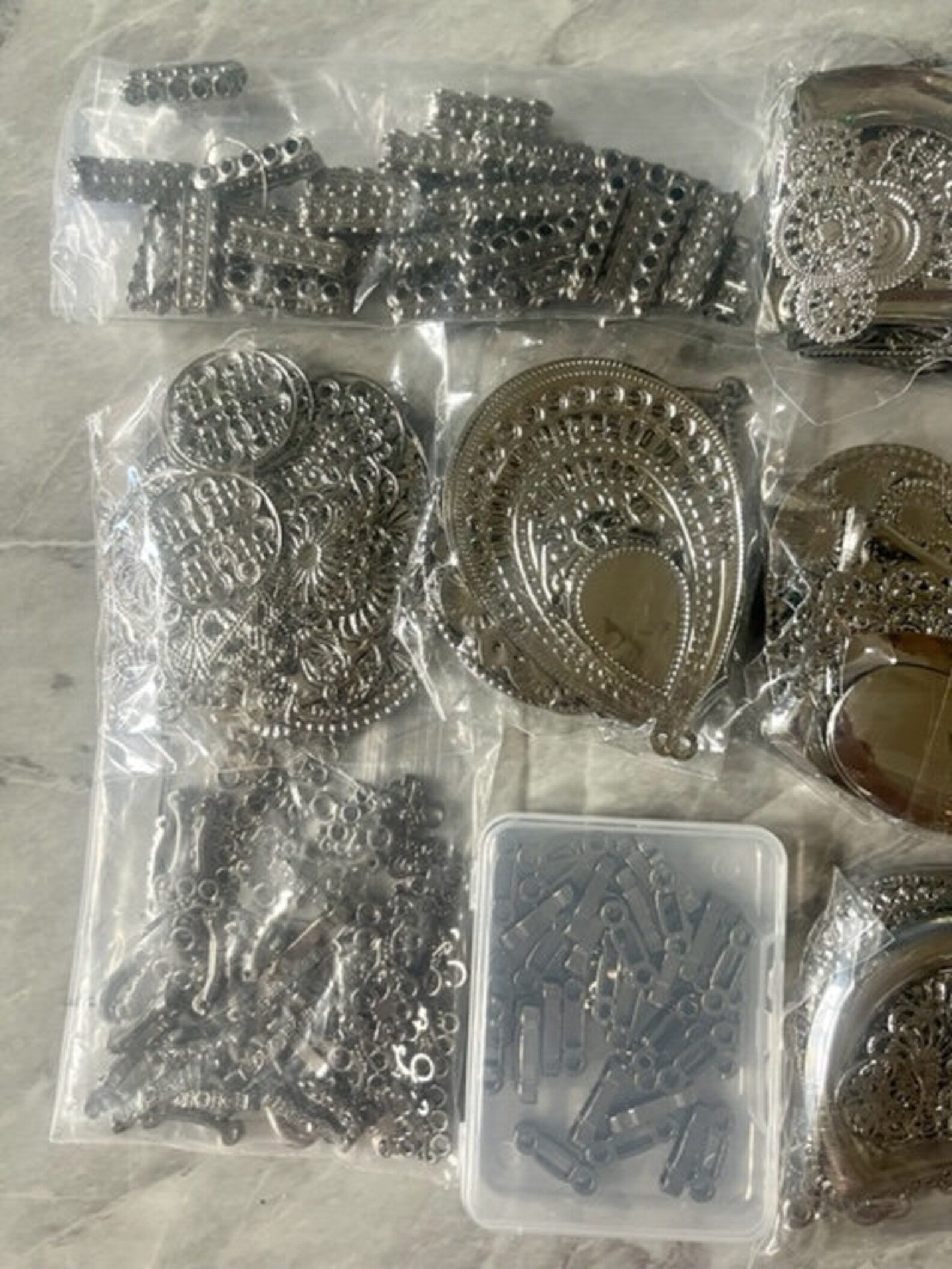 WHOLESALE Huge LOT Silver Findings for Jewelry Creation, Bangle Making ...