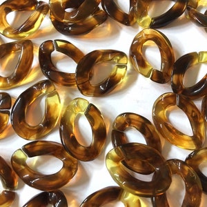 Tortoise Shell LINKING Chain, Brown Jewelry, Chunky Necklace or ...