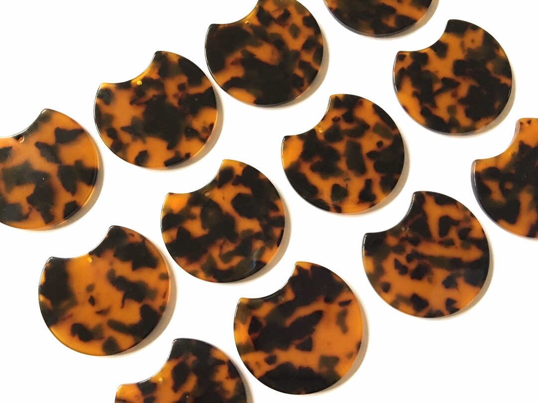 Brown Tortoise Shell Beads, Circle Cutout Acrylic 36mm Earring or ...