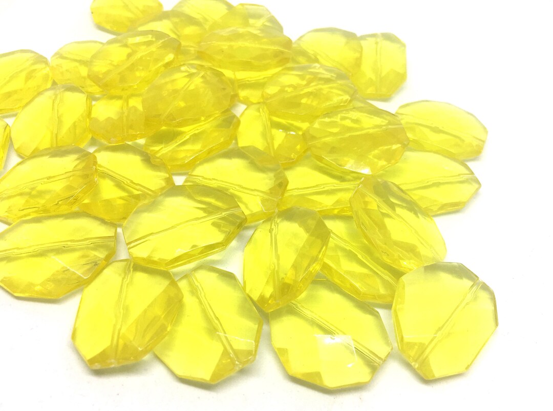 Yellow Beads, the Aria Collection, 28mm Beads, Big Acrylic Beads ...