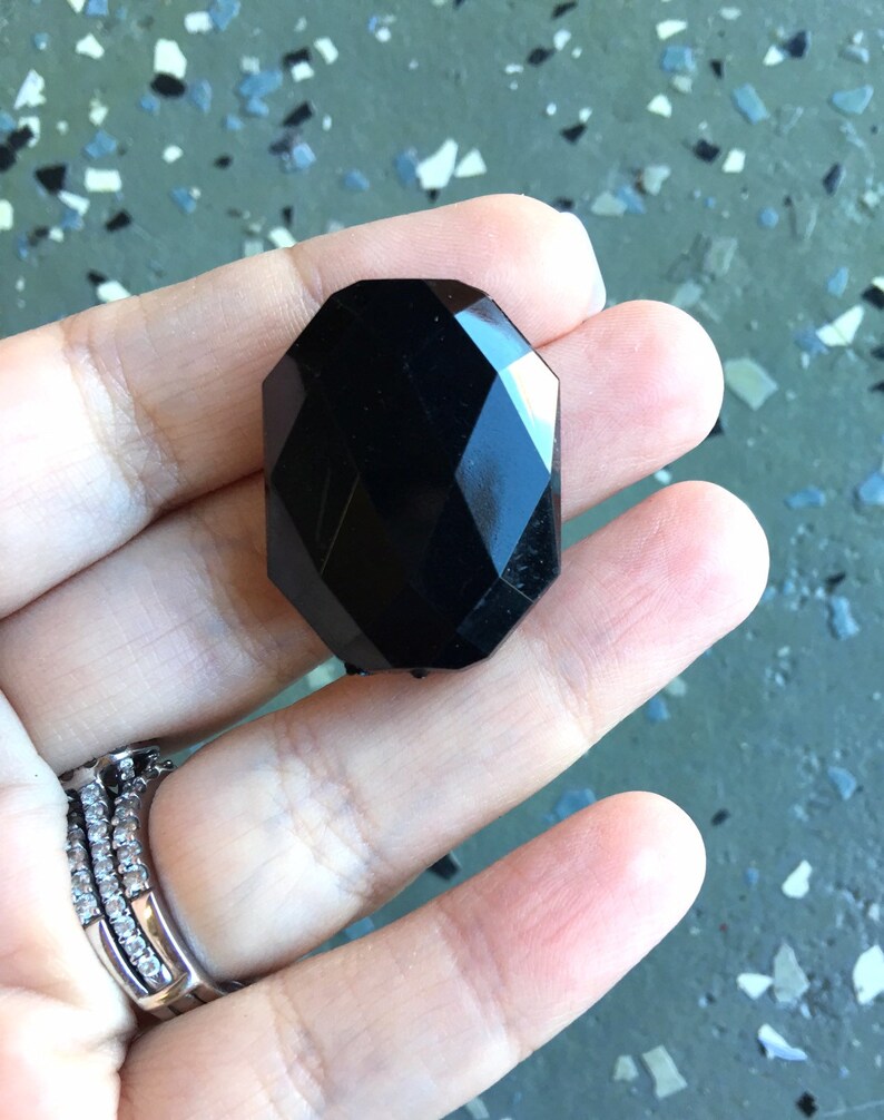 Black Large Beads, Faceted Acrylic Bead, LUSTER Collection, Black Beads ...