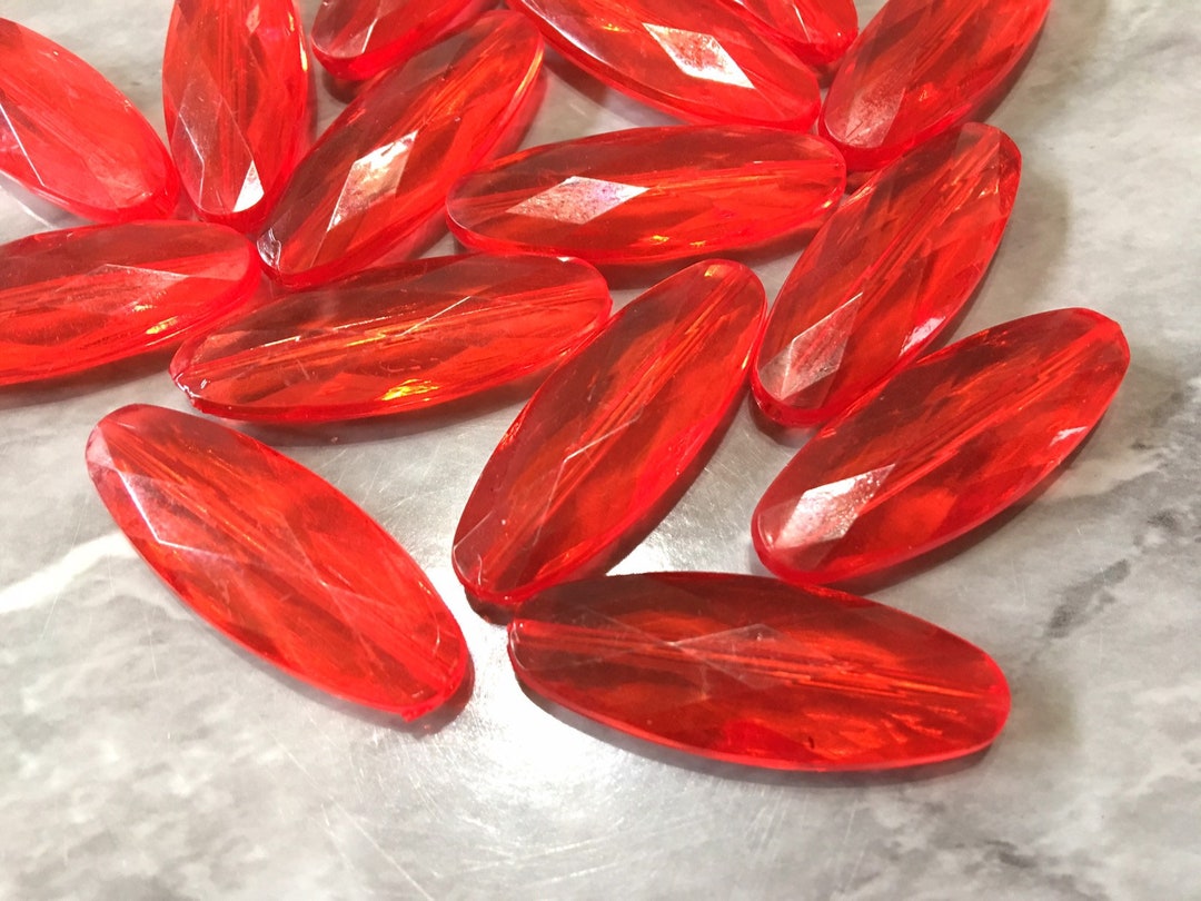 Cherry Red Oval Beads 40mm Red Beads, Bangle Making, Jewelry Making ...