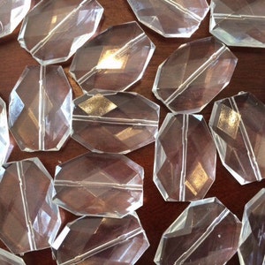 Clear 35mm Acrylic Beads, Translucent Beads, Faceted Beads, Bangle ...
