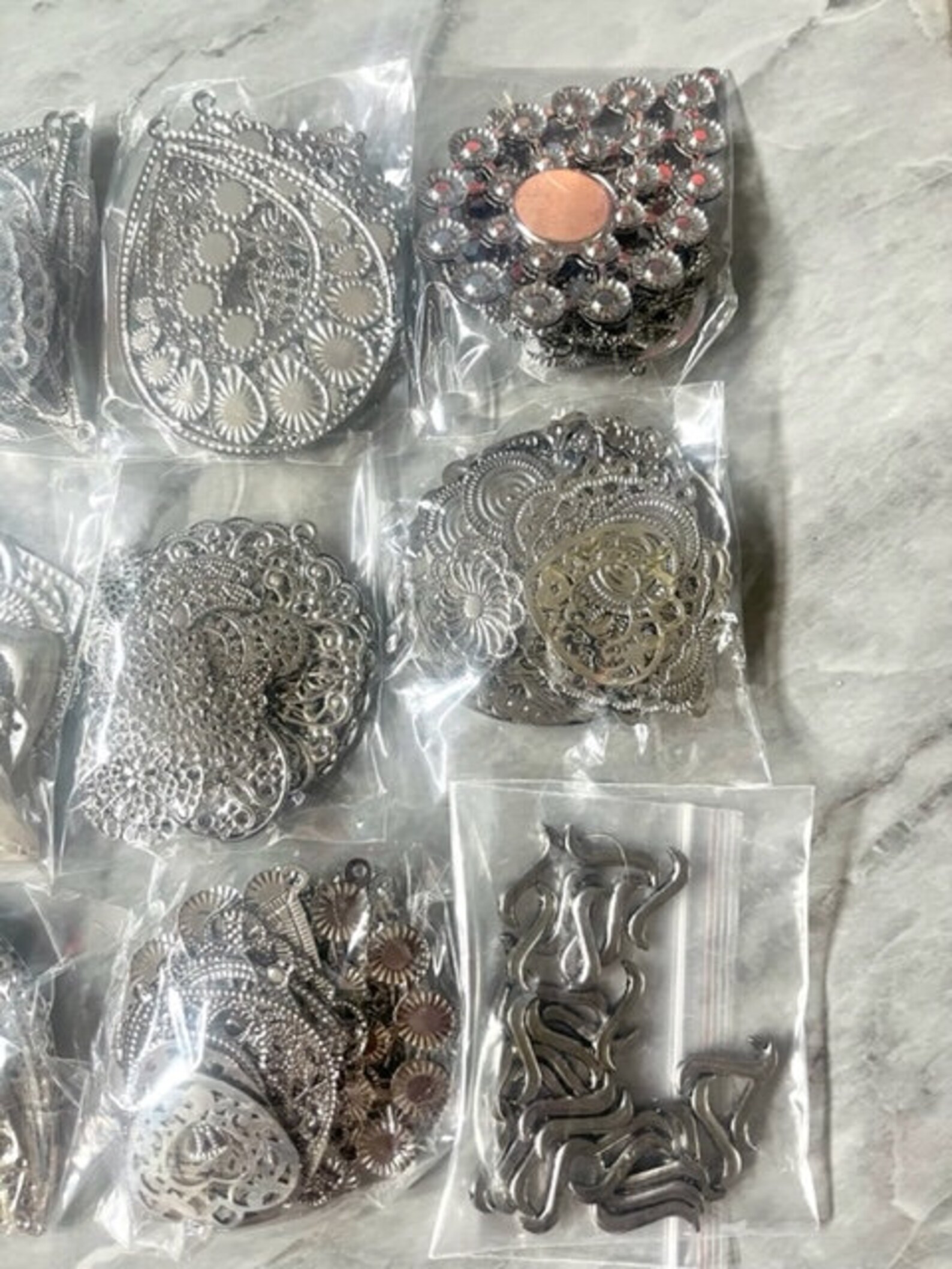 WHOLESALE Huge LOT Silver Findings for Jewelry Creation, Bangle Making ...