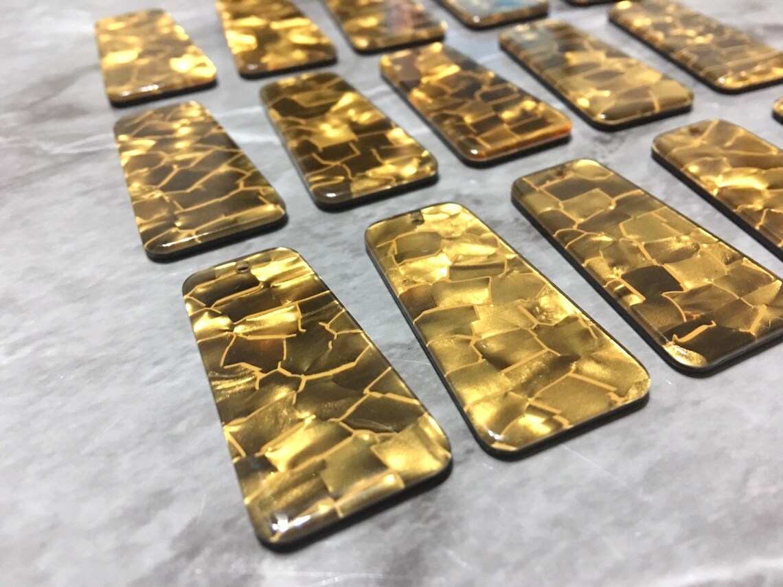 Gold Tortoise Shell Acrylic Blanks Cutout Rectangle Blanks - Etsy
