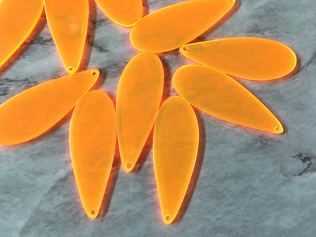 Orange NEON Acrylic Blanks Cutout Teardrop Blanks Earring - Etsy