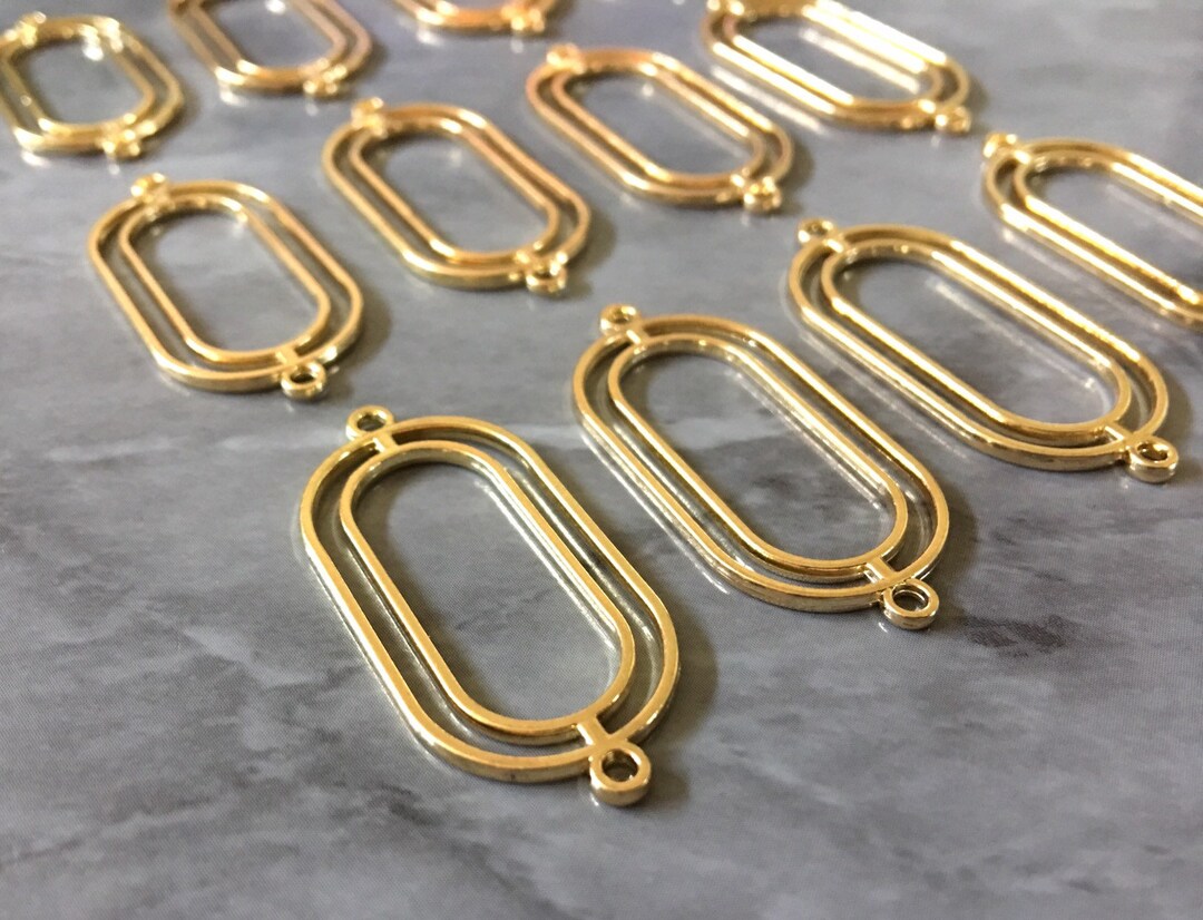 Gold Connector Circle Blanks, 36mm Necklace DIY Blanks, Earring Bead ...