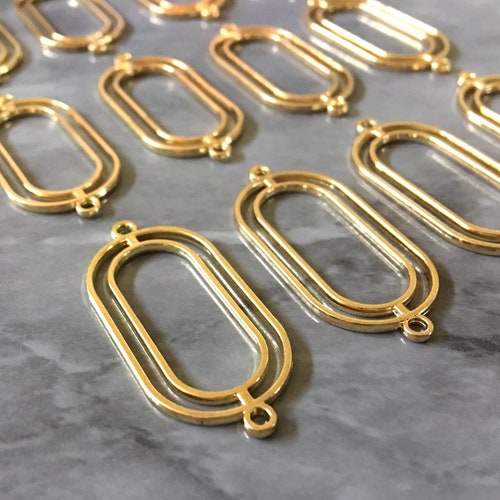 Gold Connector Circle Blanks 36mm Necklace DIY Blanks - Etsy