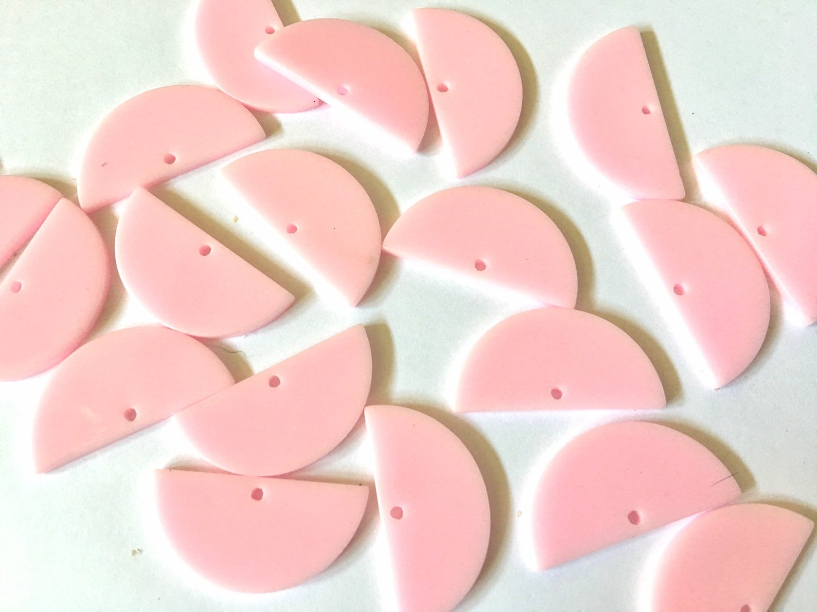 Blush Pink Half Circle 1 Hole Laser Cut Semi Circle Cutout Circles ...