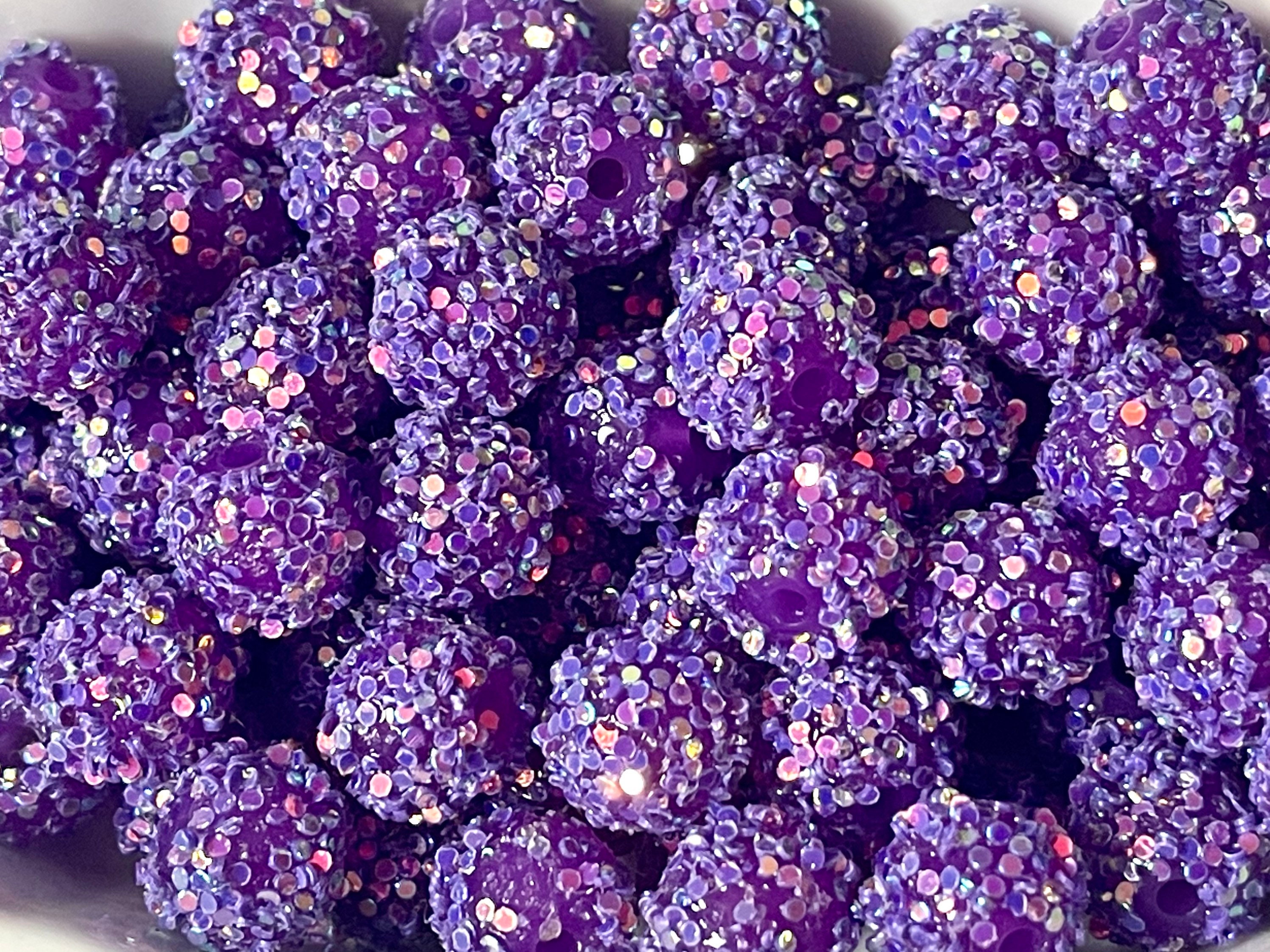 Galaxy Purple Confetti Chunky Beads, 11mm Colorful Round Bubblegum ...