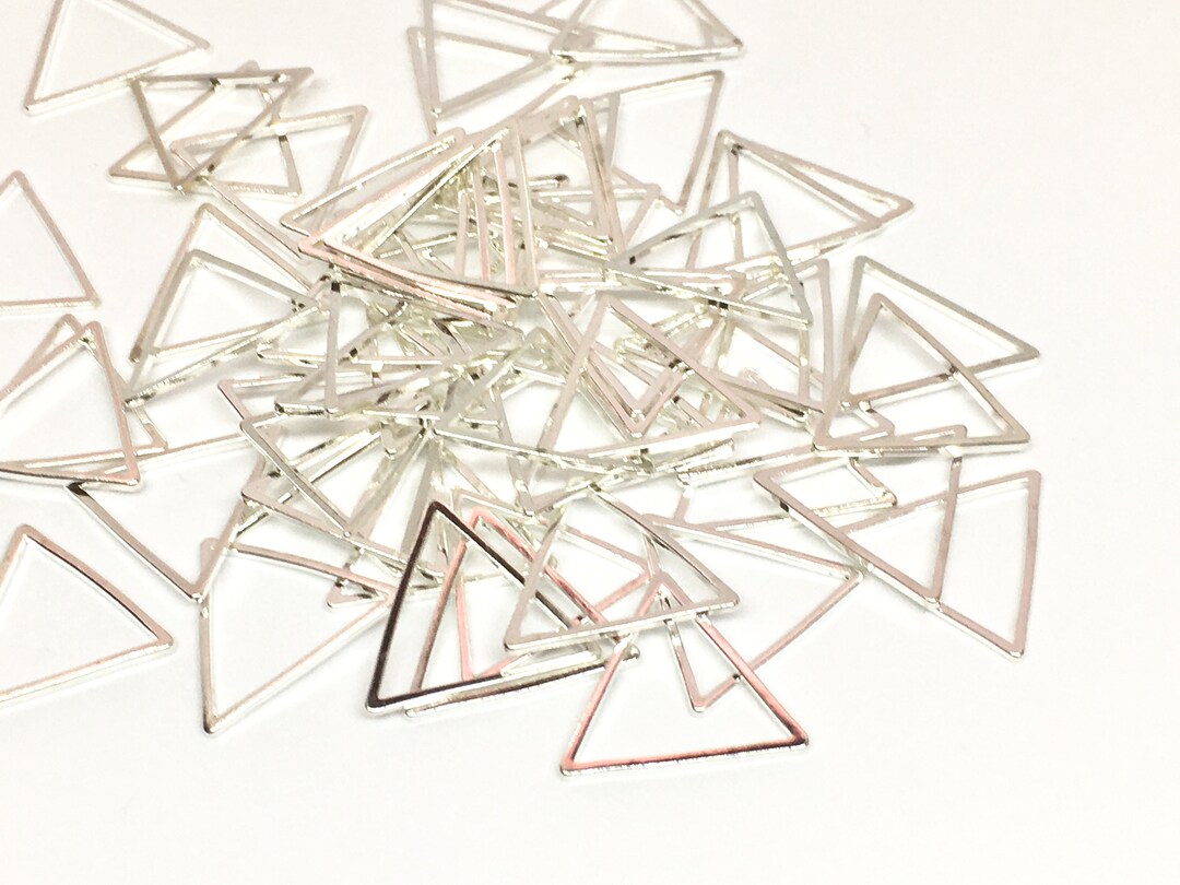 23mm Silver Metal Triangles, Bracelet Necklace Earrings, Jewelry Making ...