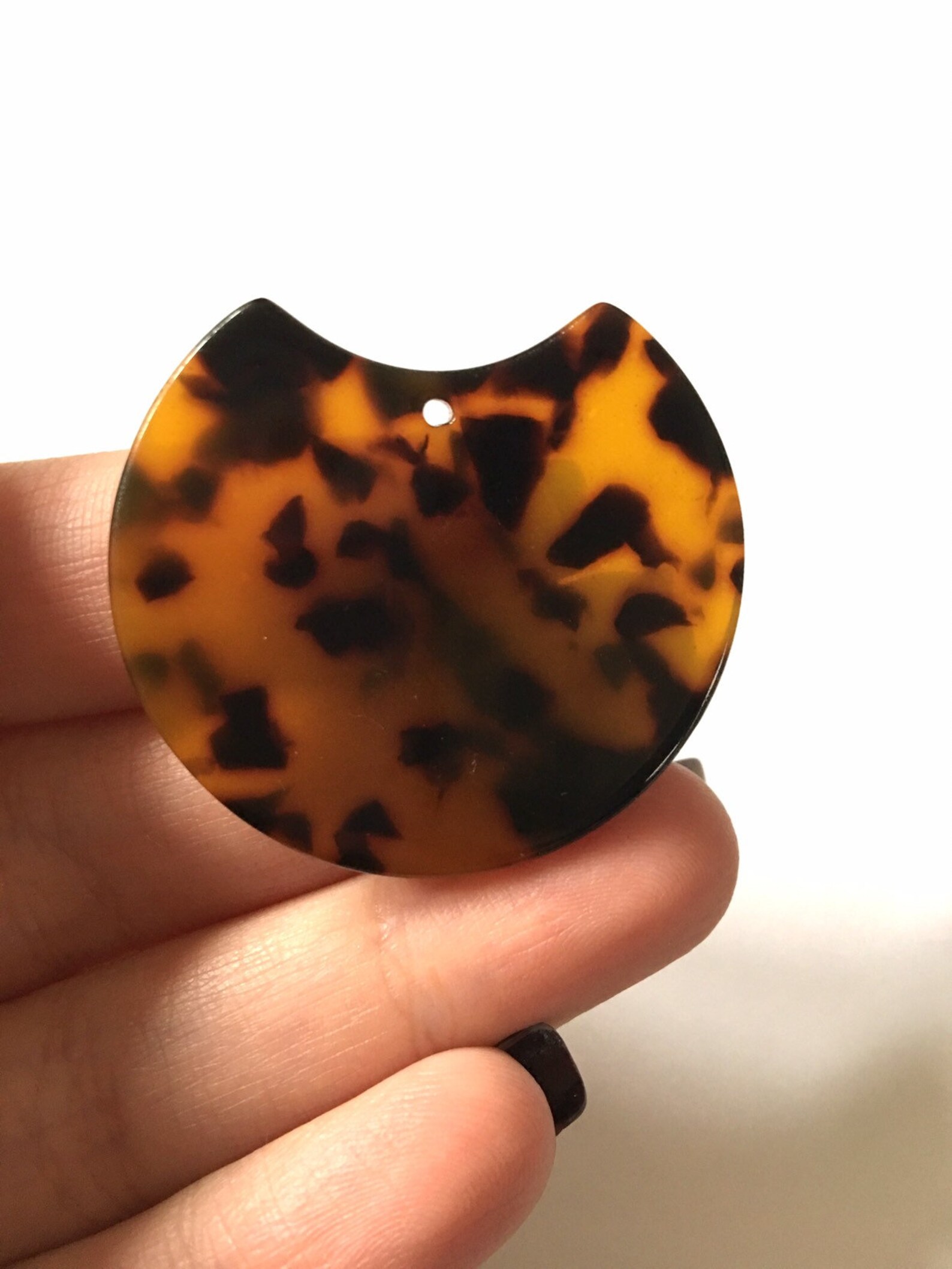 Brown Tortoise Shell Beads Circle Cutout Acrylic 36mm Earring - Etsy