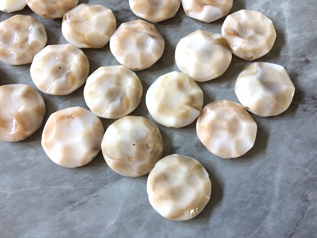 Creamy Tan 25mm MOON Beads, Brown Beads, Large Acrylic Beads, Tan ...