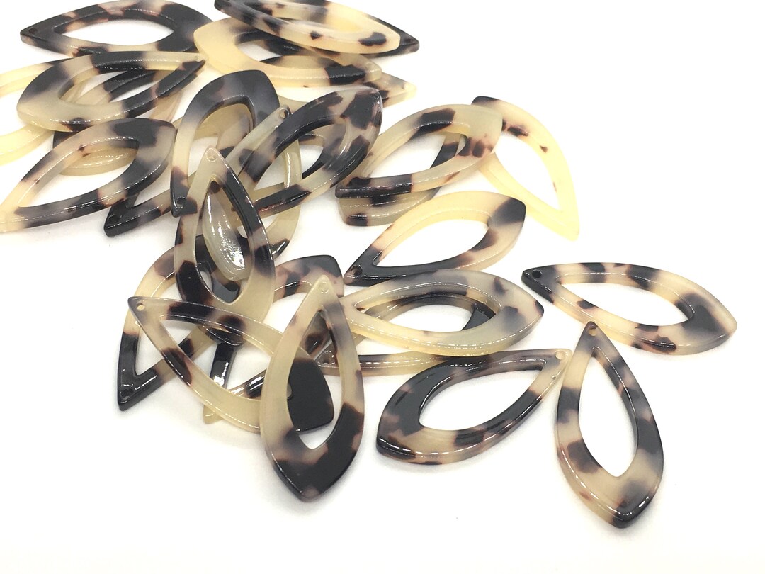 Skinny Blonde Tortoise Shell Beads Teardrop Shape Acrylic - Etsy