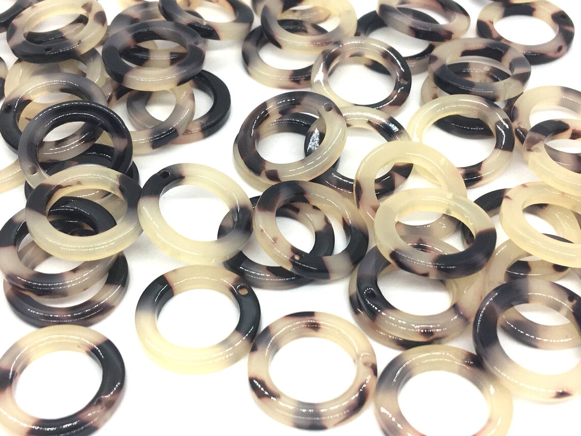 Blonde Tortoise Shell Acrylic Circles, 18mm 1 Hole Circle, Tortoise ...